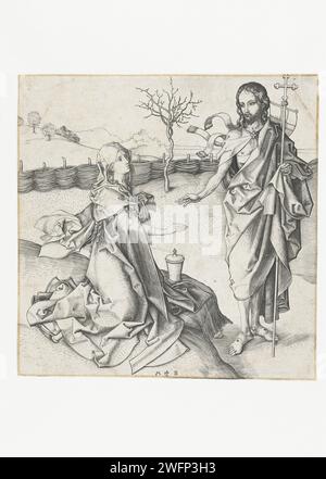 Christ and Maria Magdalena in a fenced garden, Johann Nepomuk Strixner, After Anonymous, 1824 ...
