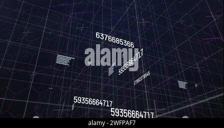 Image of changing numbers over grid Stock Photo - Alamy