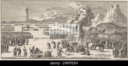 Sacrifice from the red young cow, Jan Luyken, 1683 print Amsterdam ...