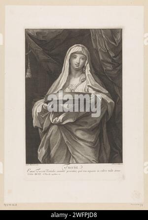 Vestal Virgin Tuccia wears water in a colander to prove her innocence ...