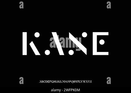 Unique abstract decorative sans serif alphabet display font vector ...