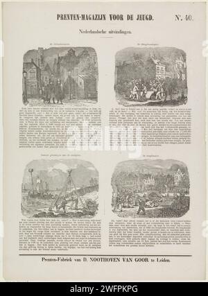 Inventions, 1850 - 1881 print Leaf with 4 performances of Dutch ...