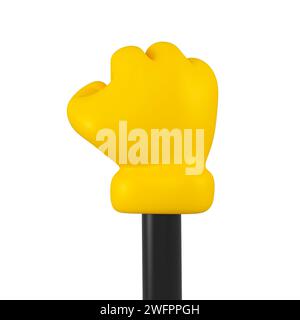 Yellow and black emoji hand fist gesture isolated. Strength or power ...