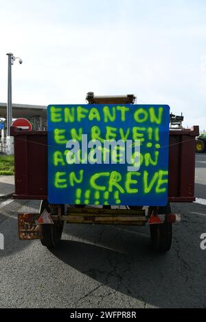 France, Bordeaux, 29 January 2024, Farmers' demonstration, blockade of ...