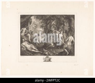 Actaeon by Diana turned into a deer, Jacques Beauvarlet, after Hans ...