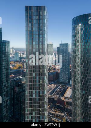 Aerial photograph of Crown Street residential towers under construction ...
