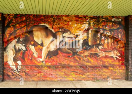 Wolves Street Art by Heesco, Dandenong Market, Dandenong, Victoria ...
