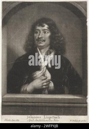 Portrait of the painter Johannes Lingelbach, Bernard Vaillant, After ...