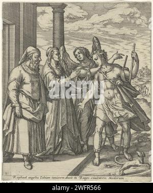 Tobias and the angel say goodbye to Tobit and Anna, Anonymous, After ...
