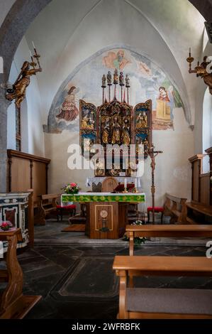 Sauris, pearl of Carnia. Ancient village with wooden and stone houses ...