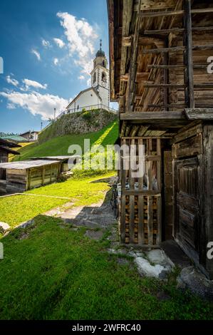 Sauris, pearl of Carnia. Ancient village with wooden and stone houses ...