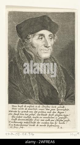 This engraving of Desiderius Erasmus by Hendrik Bary captures the ...