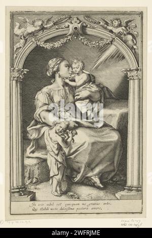 Liefde, anonymous, after Hendrick Goltzius, 1592 - 1635 print The personification of love, one ...