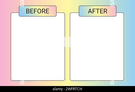 Before and after frames. Gradient background design. Transparent ...