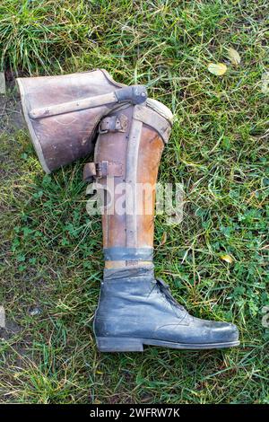 old prosthetic leg displayed outdoors Stock Photo - Alamy