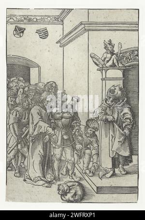 Christ led for Kajafas, Lucas Cranach (I), 1509 print Christ is led by ...