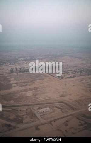 Iraq, Baghdad on 2022-10-15. Aerial photograph of an Iraqi landscape ...