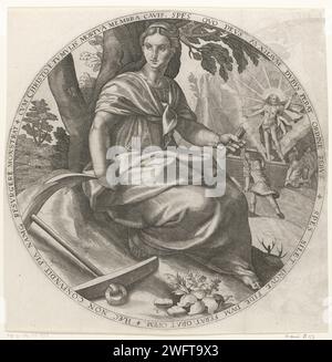 Resurrection of Christ, Anonymous, After Hendrick Goltzius, 1596 - 1667 print Christ floats in ...