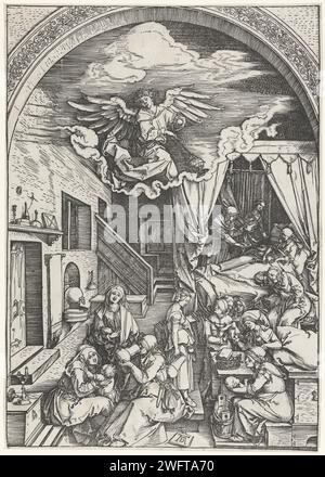 The birth of Maria, Albrecht Dürer, 1501 - 1505 print On the right in ...