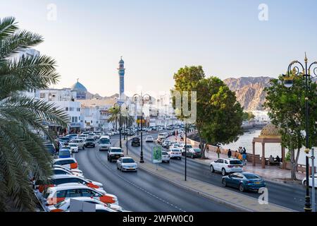 Mutrah Corniche, Promenade at the harbour, Matrah, Muscat, Oman Stock ...