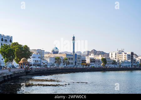 Mutrah Corniche, Promenade at the harbour, Matrah, Muscat, Oman Stock ...