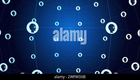 Image of ai data processing over connections with icons Stock Photo - Alamy