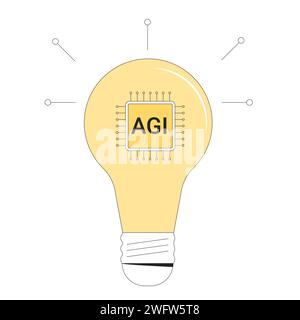 Artificial general intelligence symbol. breakthroughs AGI sign. Vector ...