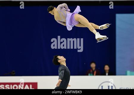 Cheng PENG & Lei WANG (CHN), during Pairs Short Program, at the ISU ...