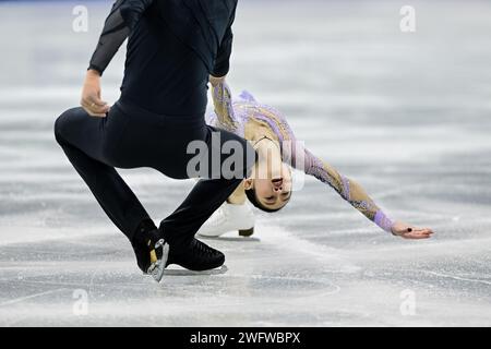 Cheng PENG & Lei WANG (CHN), during Pairs Short Program, at the ISU ...
