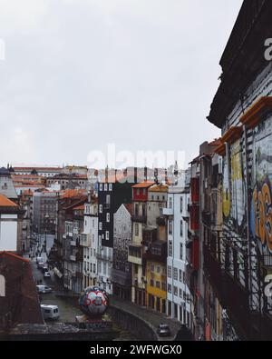 Porto, Portugal - April 1, 2018: Old town Ribeira promenade view and ...