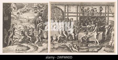 Preparations for the wedding party of Amor and Psyche, 1613 print The ...