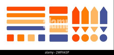 Set of stickers in bright colors. Stationery set isolated on white ...