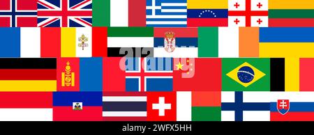 world flags set 4 Stock Photo - Alamy