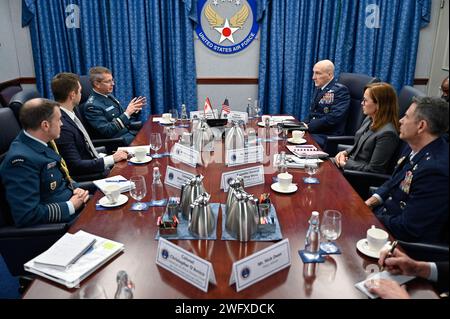 Royal Canadian Air Force Commander Lt. Gen. Eric Kenny greets Kelli ...
