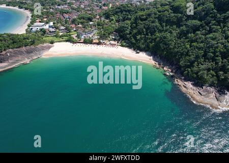 Drone view of Sununga Beach, Ubatuba, Brazil Stock Photo - Alamy
