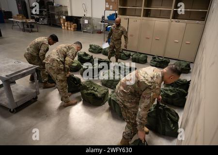 Logistics warehouse management personnel in communication Stock Photo ...