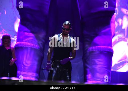 LEON, MEXICO - FEB 1. Grammy nominee Maluma performing live during Don ...