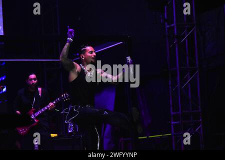 LEON, MEXICO - FEB 1. Grammy nominee Maluma performing live during Don ...