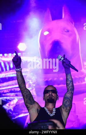 LEON, MEXICO - FEB 1. Grammy nominee Maluma performing live during Don ...