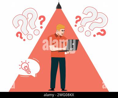 Curiosity people and asking questions concept vector illustration Stock ...