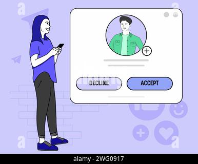 Accept request concept vector flat illustration Stock Photo - Alamy