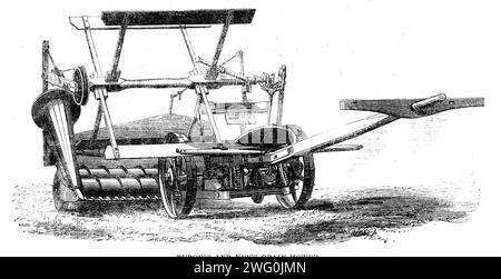 19th century engraving of a Burgess and Key's Reaper Stock Photo - Alamy