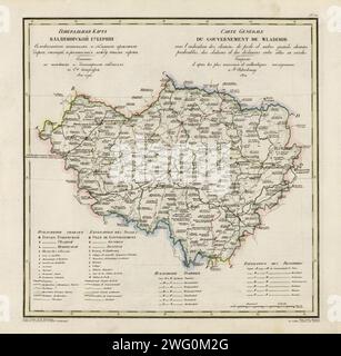 A map of Congress Poland from the 19th century, showing the ...