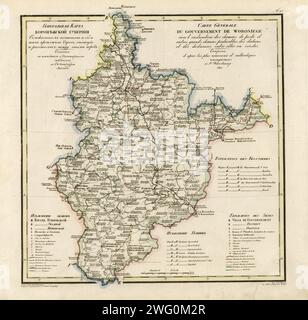 A map of Congress Poland from the 19th century, showing the ...