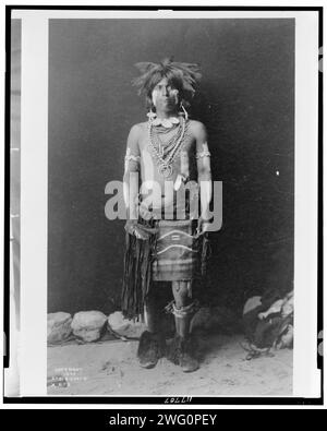 Snake dancer in costume, c1900. Hopi snake dancer, full-length portrait ...