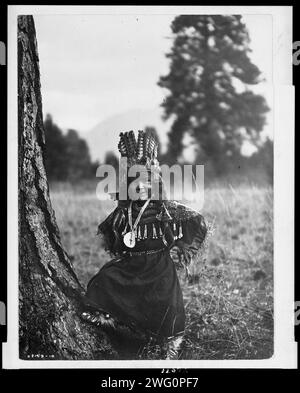 Flathead childhood, 1910, c1910. Salish Indian boy, posed, wearing ...