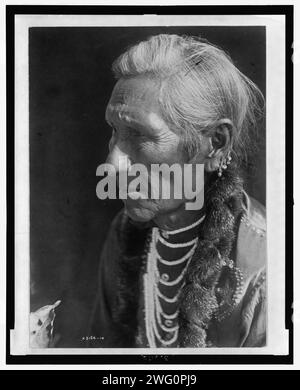 Flathead profile, c1910. Photograph shows Flathead man, head-and ...