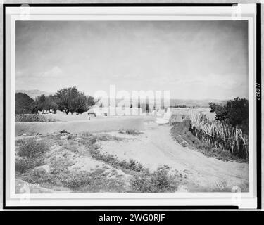Pojoaque, c1905. View of Pojoaque Pueblo, New Mexico, with adobe ...