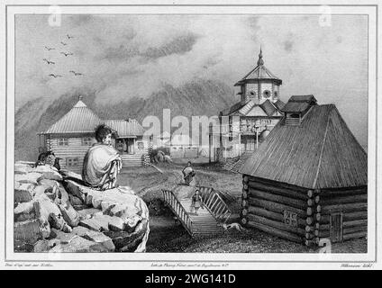 Settlement of Novo-Arkhangel'sk (Sitka Island), Northwest Coast of ...