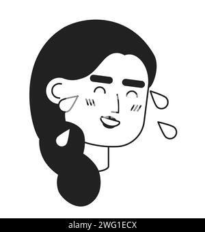 Crying woman tears 2D linear cartoon character Stock Vector Image & Art ...